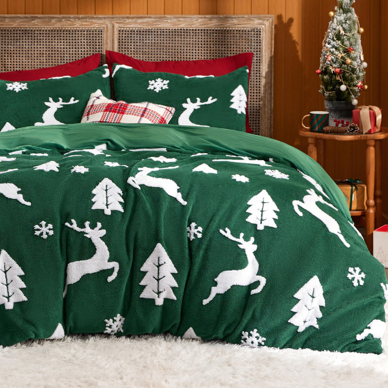 Bedsure Fluffy Christmas Duvet Cover Set Ultra Soft Plush Shaggy Comforter Cover Wayfair